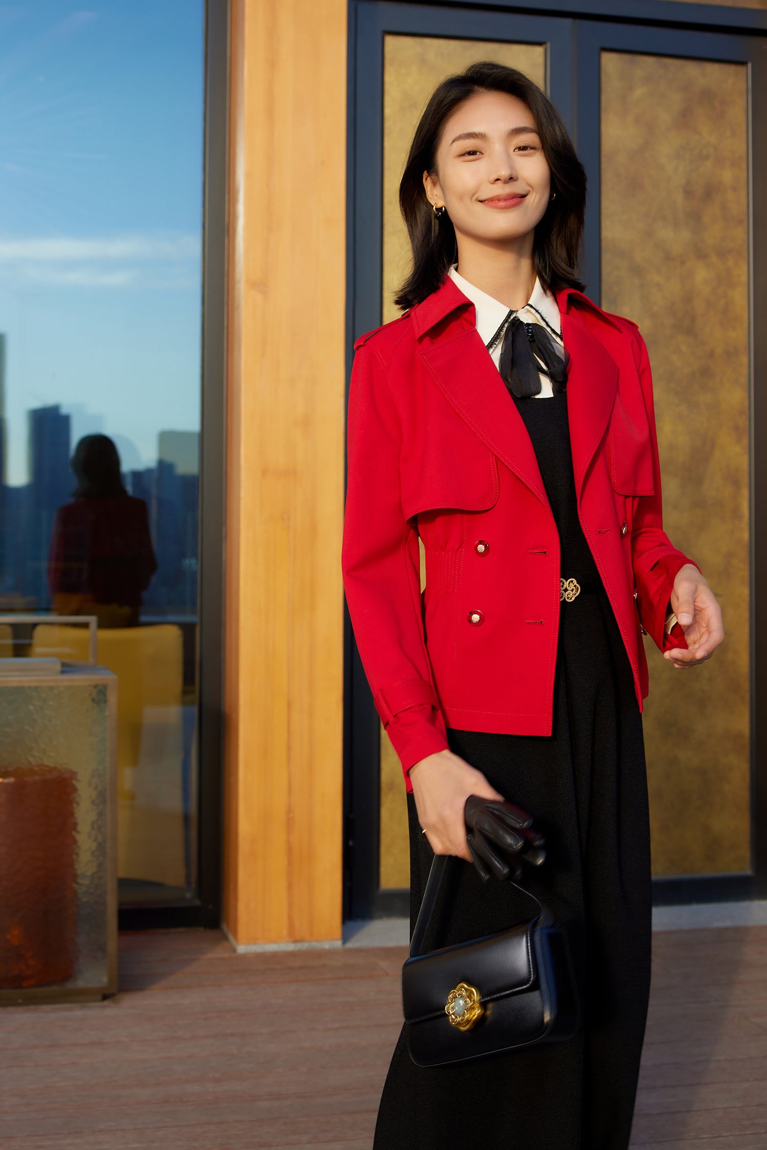 YAYING Waist Belted Short Trench Coat – EP YAYING