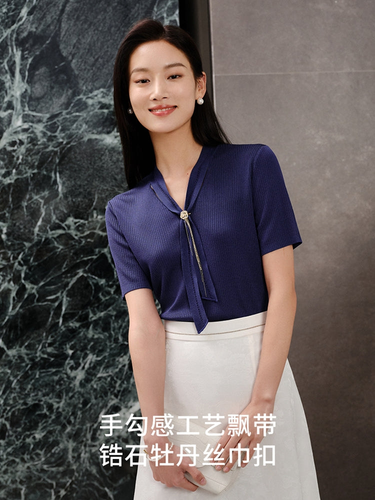 YAYING Ribbon Slim Knitted Sweater – EP YAYING